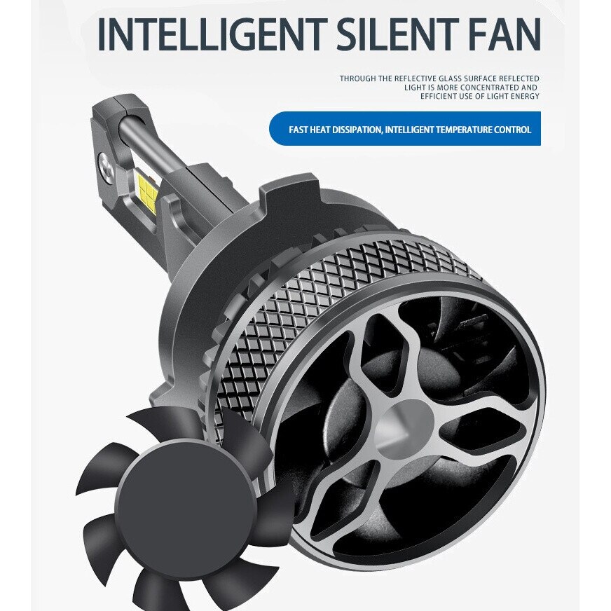 Set 2 Becuri LED Auto H7 EXCITAT® Premium, Luminozitate de 500%, Single 70w, 10000Lumeni, 6500K ...