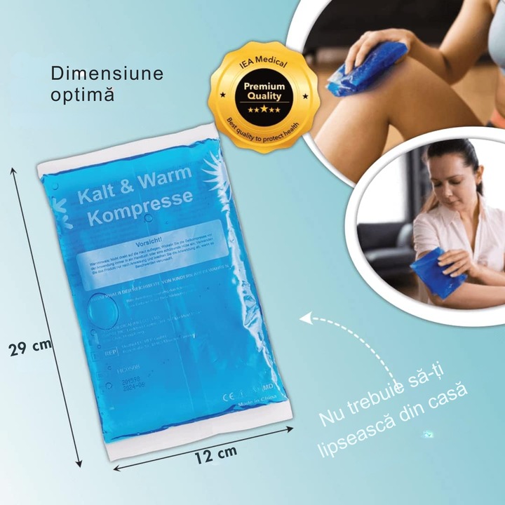 Compresa Termica cu Gel Cald-Rece Reutilizabila, 29x12cm, pentru Dureri ...