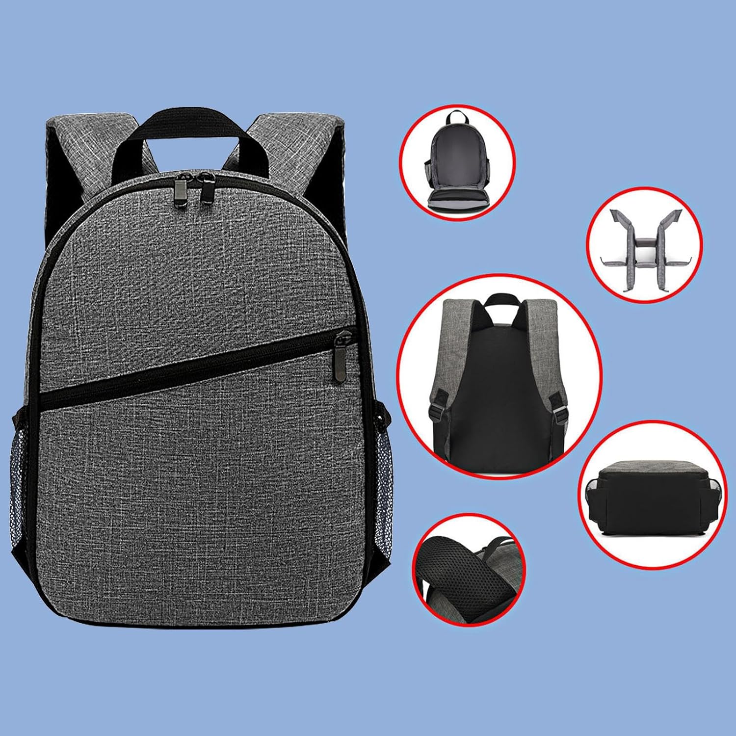 Rucsac camera Foto, GOSTOCK®, 26.5x12.5x33CM, Gri antracit - eMAG.ro