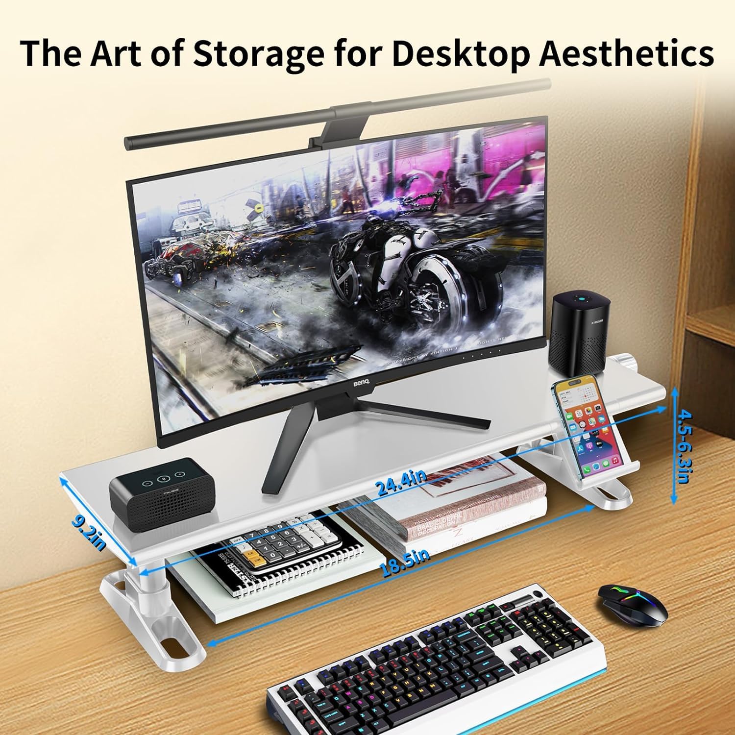 Stand monitor LYCENXI, reglabil 4.5-6.3 inch, suport telefon ...