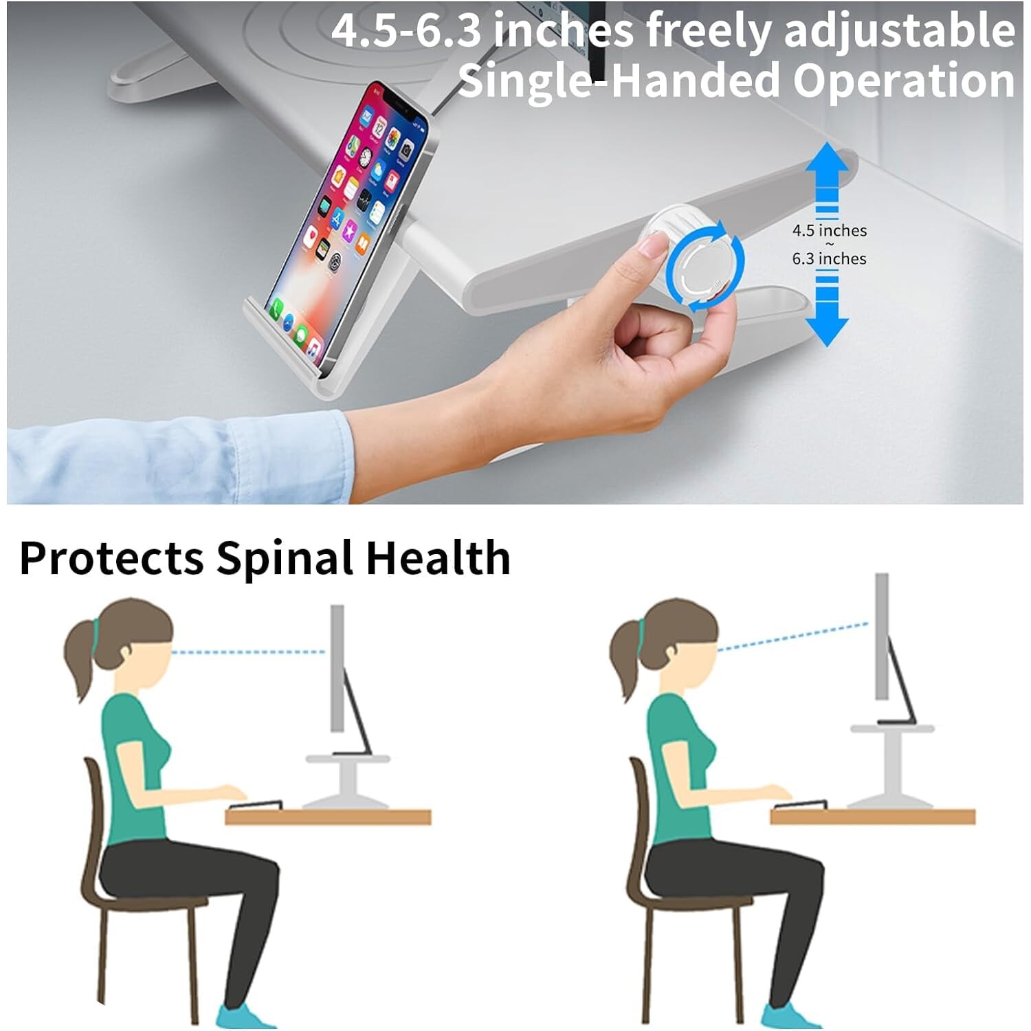 Stand monitor LYCENXI, reglabil 4.5-6.3 inch, suport telefon ...