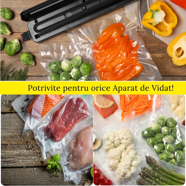 Set 50 Pungi de Vidat Universale pentru Aparat de Vidat Alimente, 20 x ...