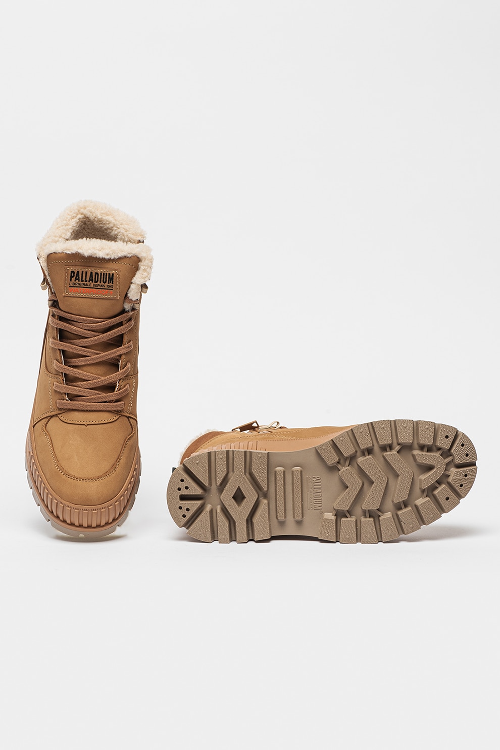 Palladium, Ghete de piele Pallashock, Caramel, 36 - eMAG.ro