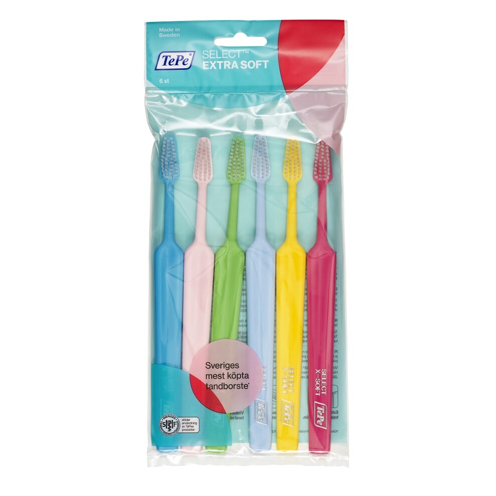 Set 6 periute de dinti, TePe, Select X-Soft, ergonomic, multicolor ...
