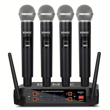 Microfon fara fir Set microfoane wireless Profesionale BOMGE V420, 4 ...