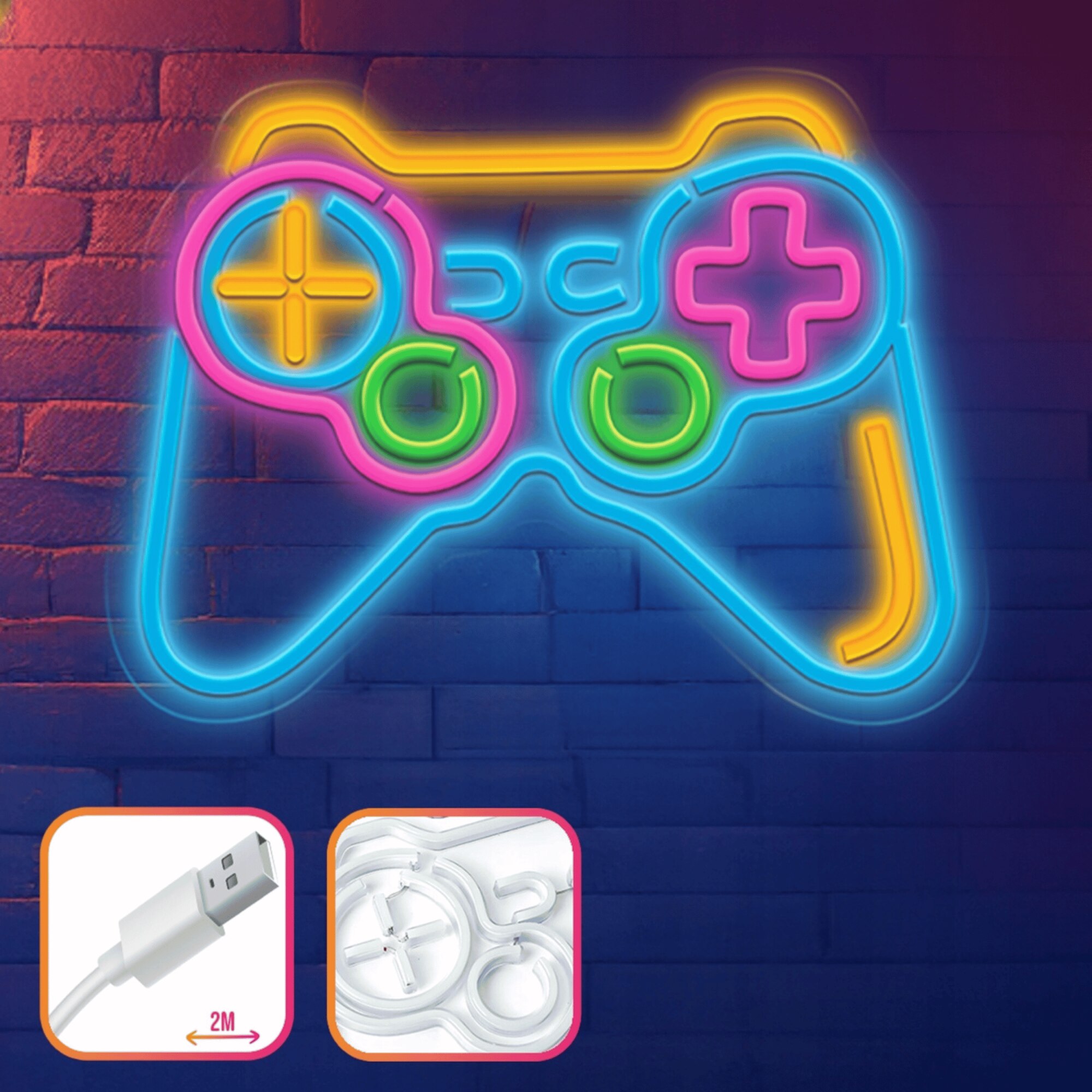 Neon, pad, pentru joc, gamepad, gamer, pentru gamer, decorare, pentru ...