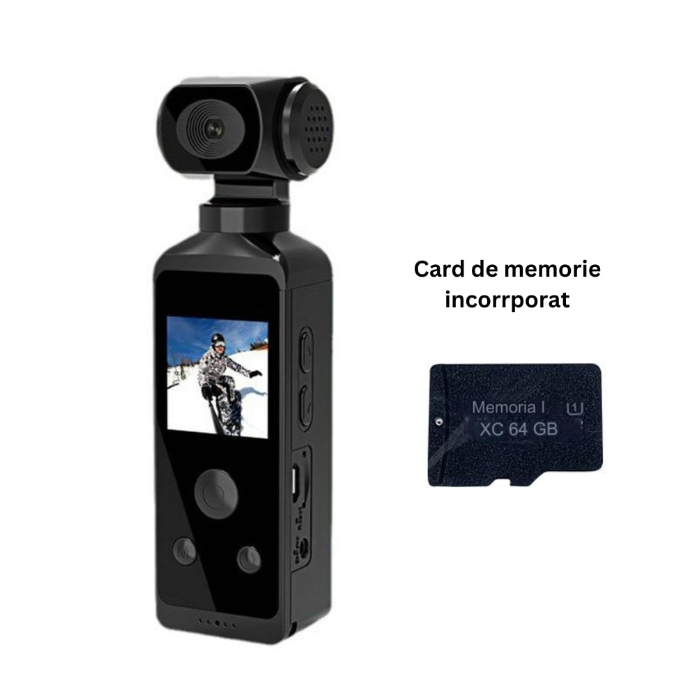 Camera pentru Vlog 4K: Dispozitiv Portabil cu Rotatie de 270 de Grade ...