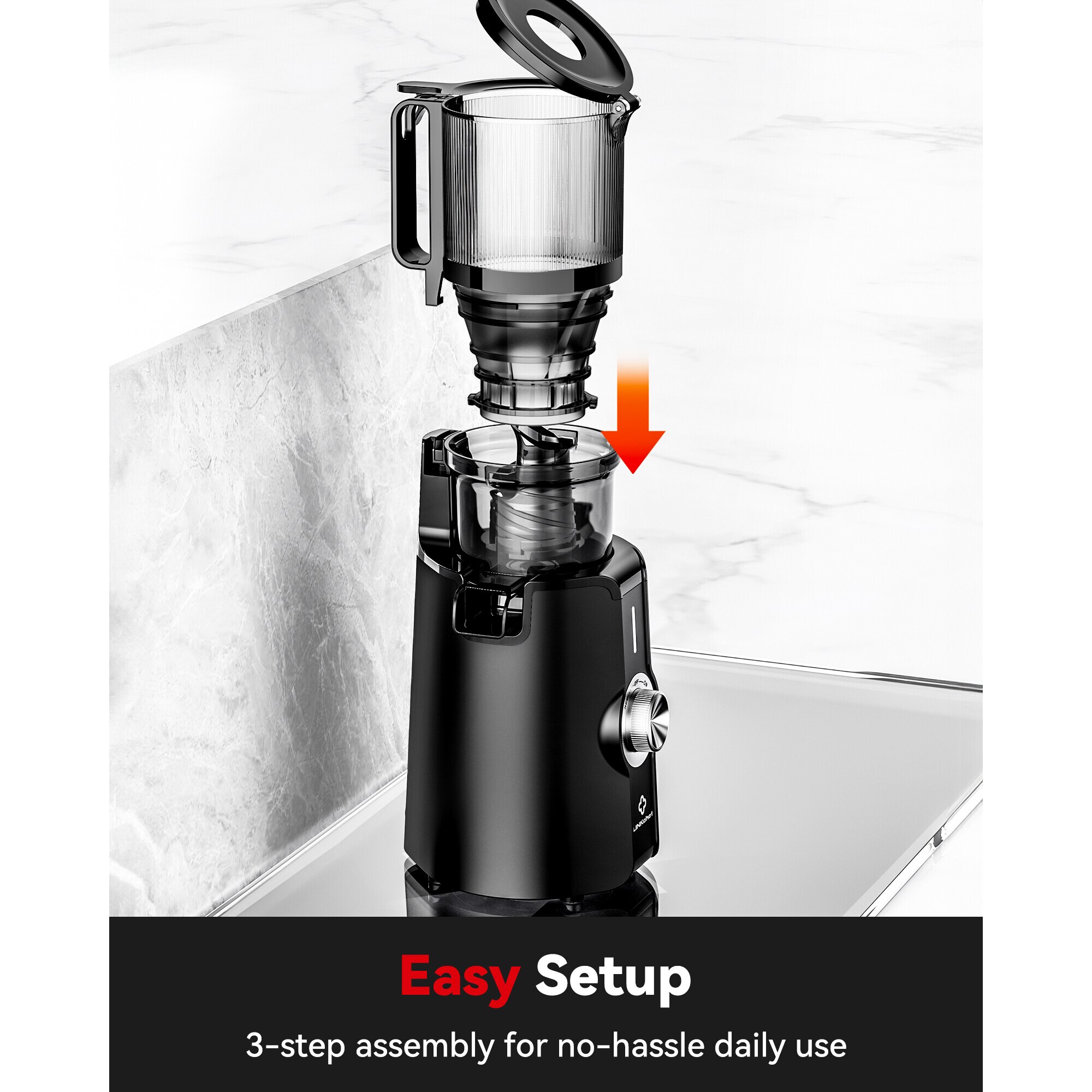 Extractor de suc vertical fara pregatire, LINKChef Quick Clean Slow ...