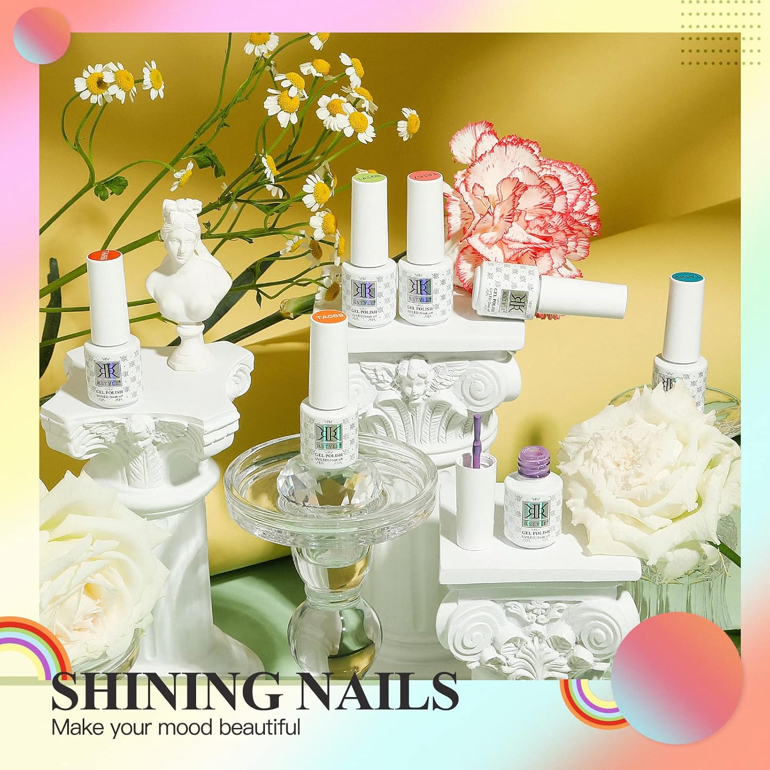 Set Oja Gel pentru Unghii, 10 Culori UV - Kit pentru Manichiura Acasa ...