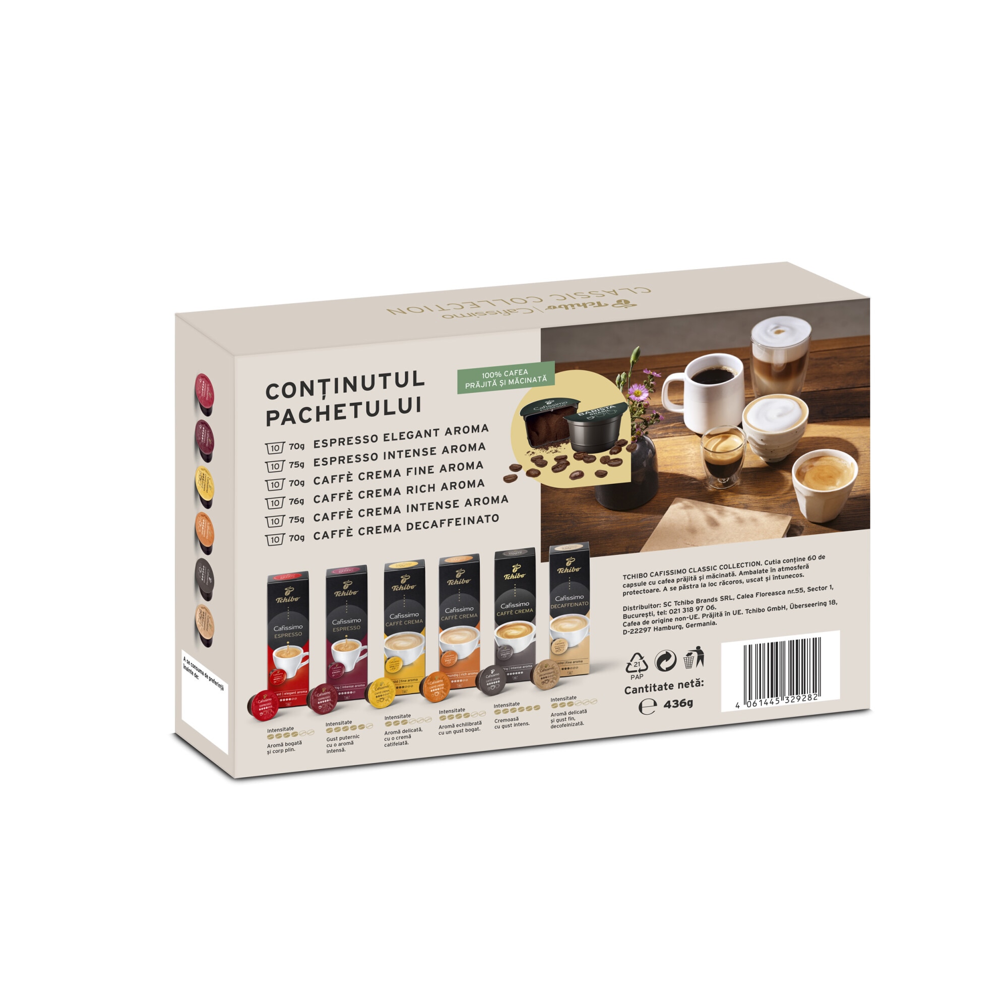 Pachet Capsule Cafea Tchibo Cafissimo Classic Collection, 6 Arome, 60 ...