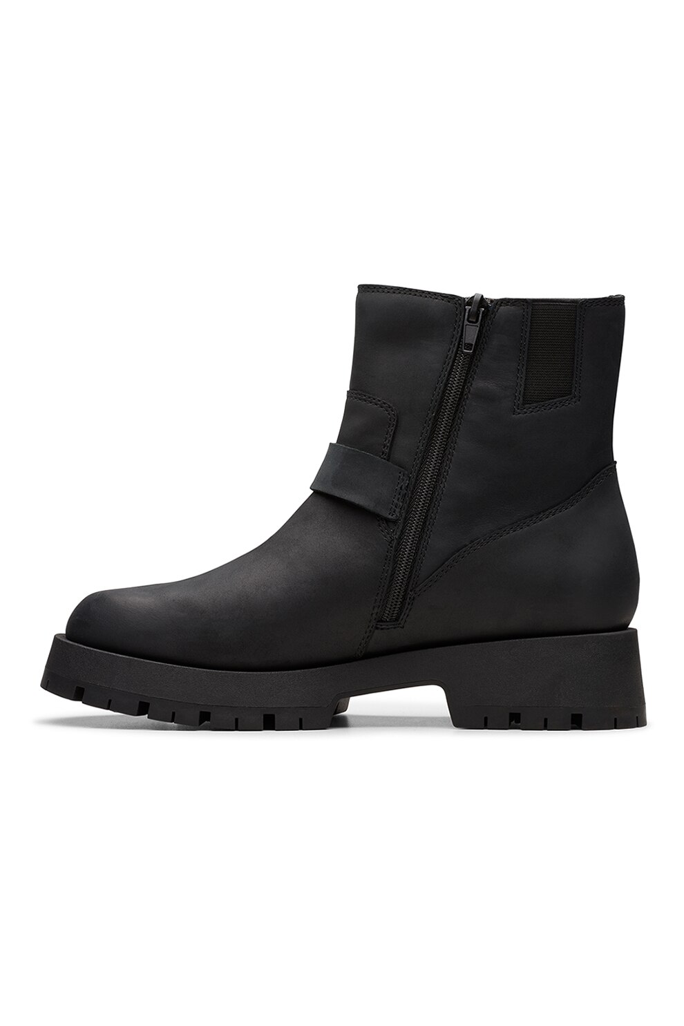 Clarks, Ghete biker de piele Ledwick Haley, Negru, 5 - eMAG.ro