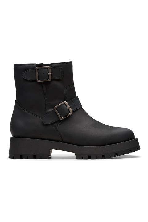 Clarks, Ghete biker de piele Ledwick Haley, Negru, 5 - eMAG.ro