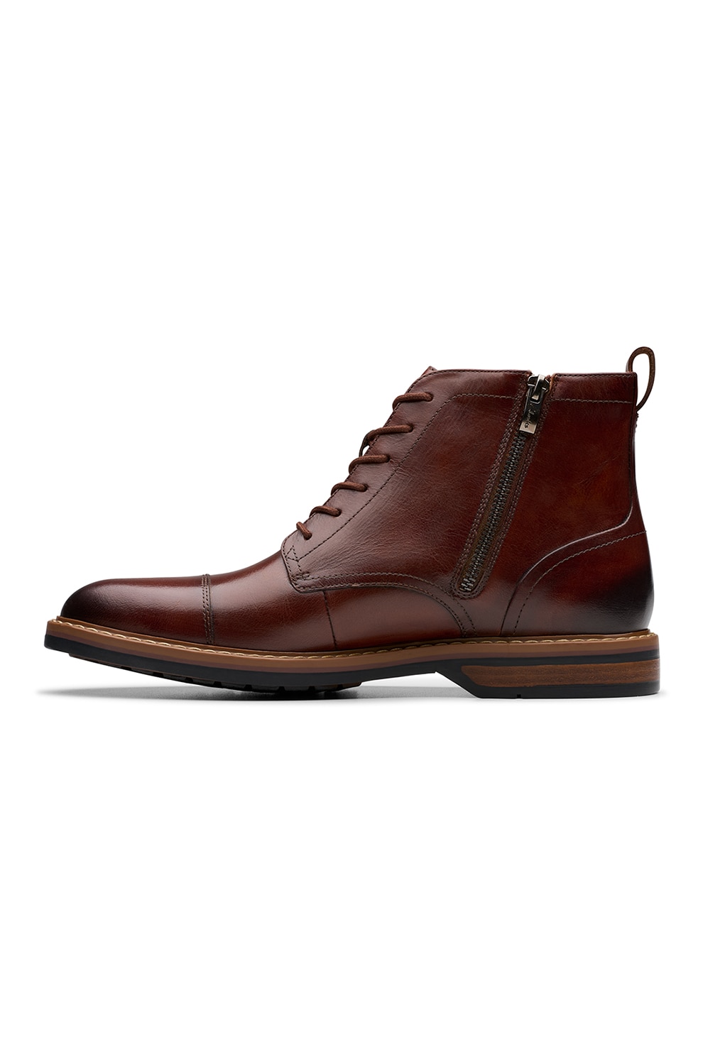Clarks, Ghete de piele Aldwyn, Maro cognac, 9 - eMAG.ro