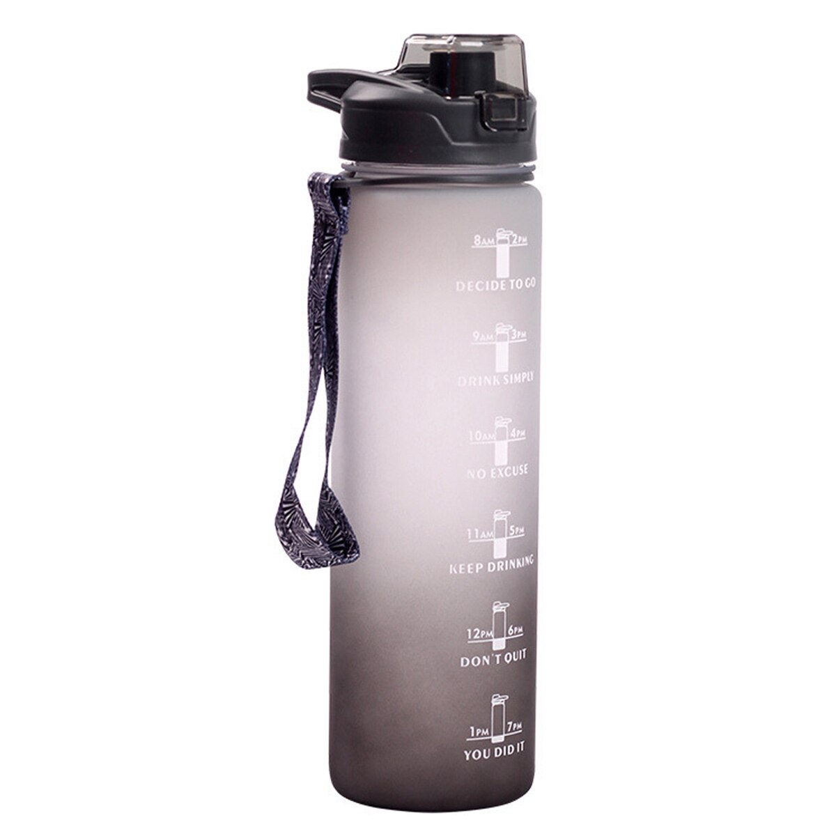 Sticla sport, Cozevdnt, 1L, alb+negru, material Tritan, rezistent la ...