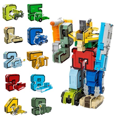 10 Digital DIY Transformer Robot Set, ZOUN, Numere 0-9, Combinatie ...