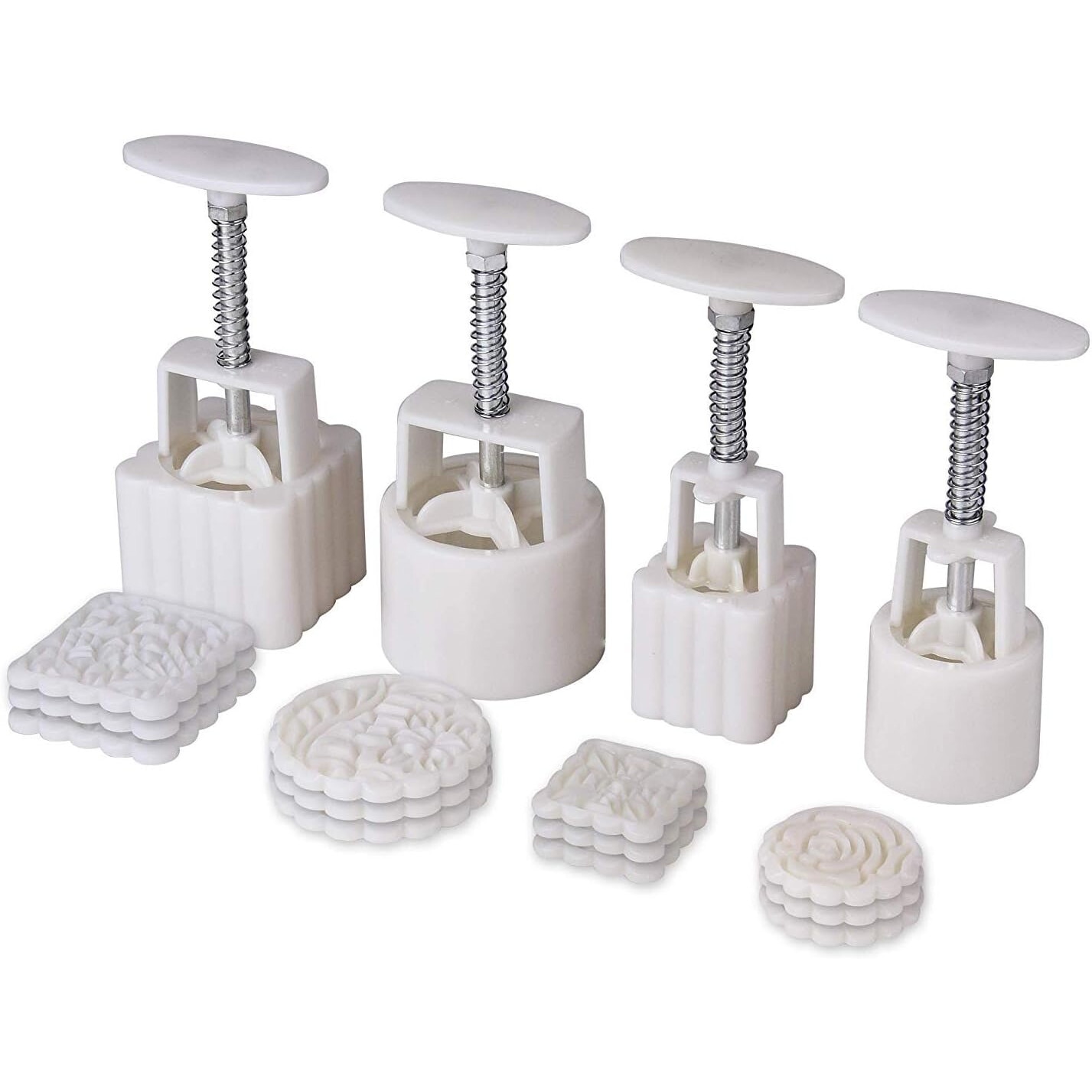 Set forme prajituri, 4 bucati, plastic, bej, dimensiuni rotund: 5.2x6 ...