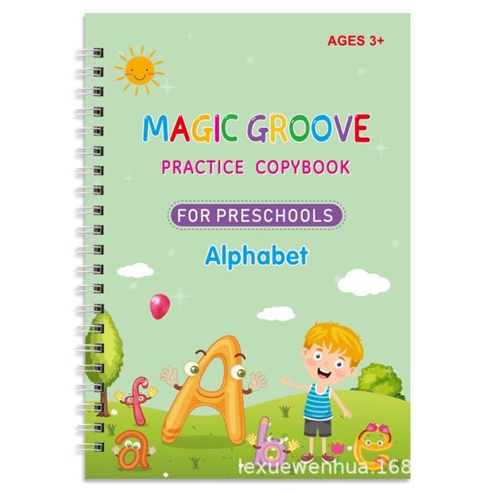 Set de 4 caiete de lucru si stilou magic FomoX, auxiliare scolare ...