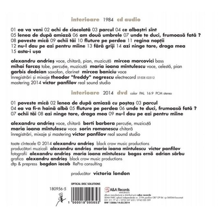 Alexandru Andries - Interioare - CD + DVD - eMAG.ro