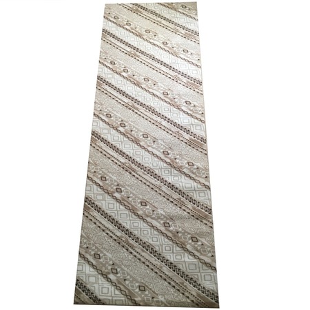 Covor Antiderapant Rustic, Maro cu Bej, Poliester, 80 x 300 cm - eMAG.ro