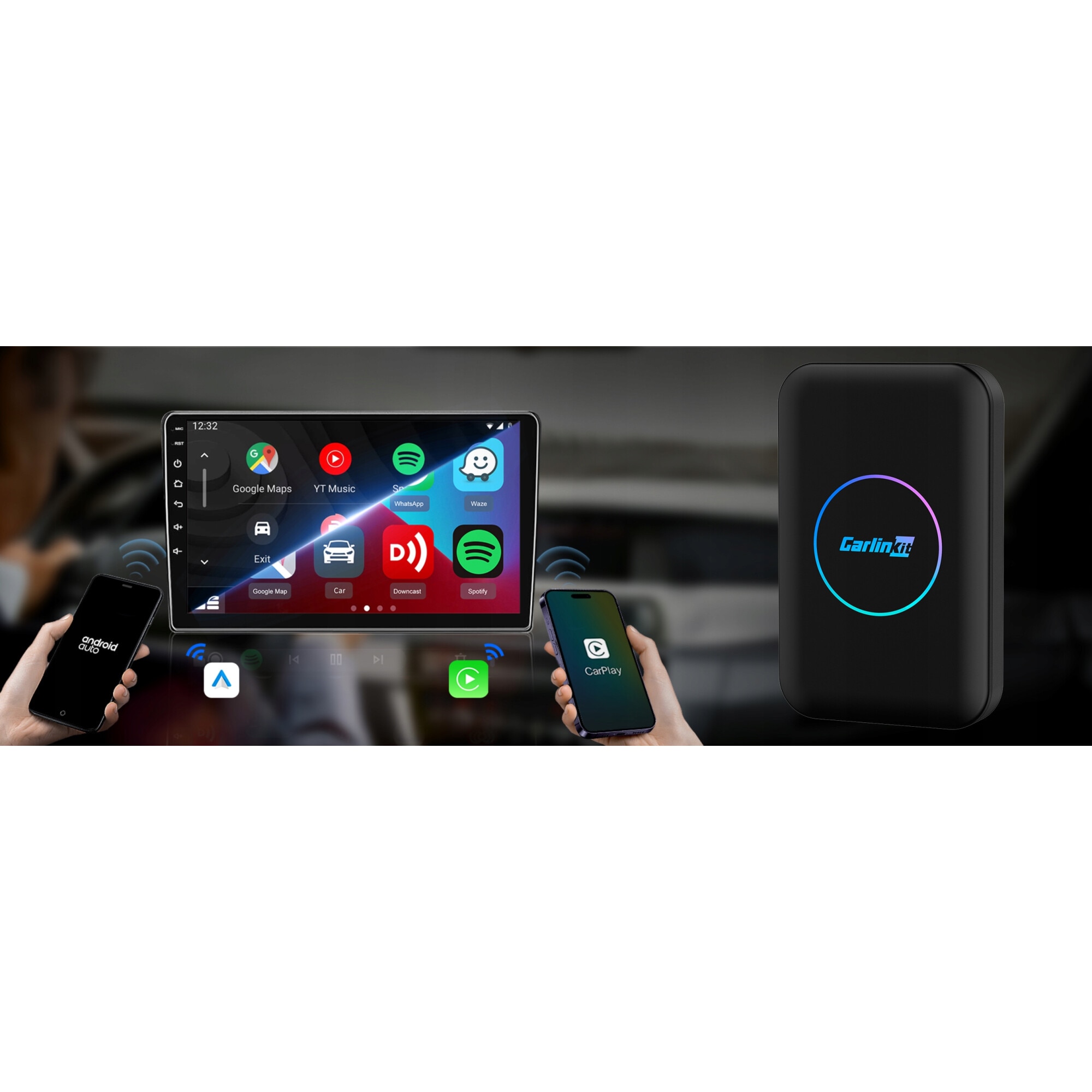 Carlinkit 5.0 Pro T-Box LITE 2in1 Безжичен адаптер Android Auto / Apple ...