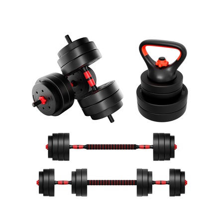 Set Gantera reglabila kettlebell Lion 25 de 20 kg, doua bare, 16 ...
