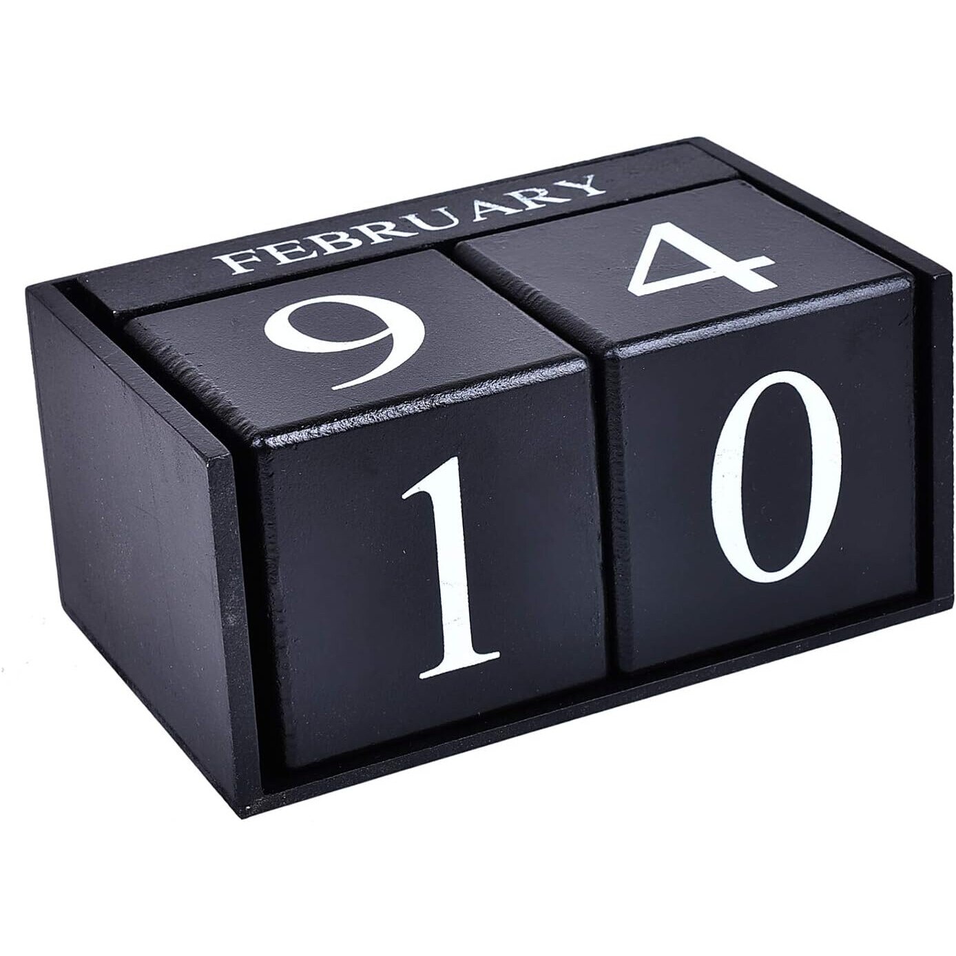 Calendar perpetuu de birou din lemn, negru, handmade - eMAG.ro
