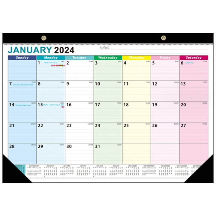 Calendar de birou 2024-2025, hartie, 43 x 30.5 cm, multicolor - eMAG.ro