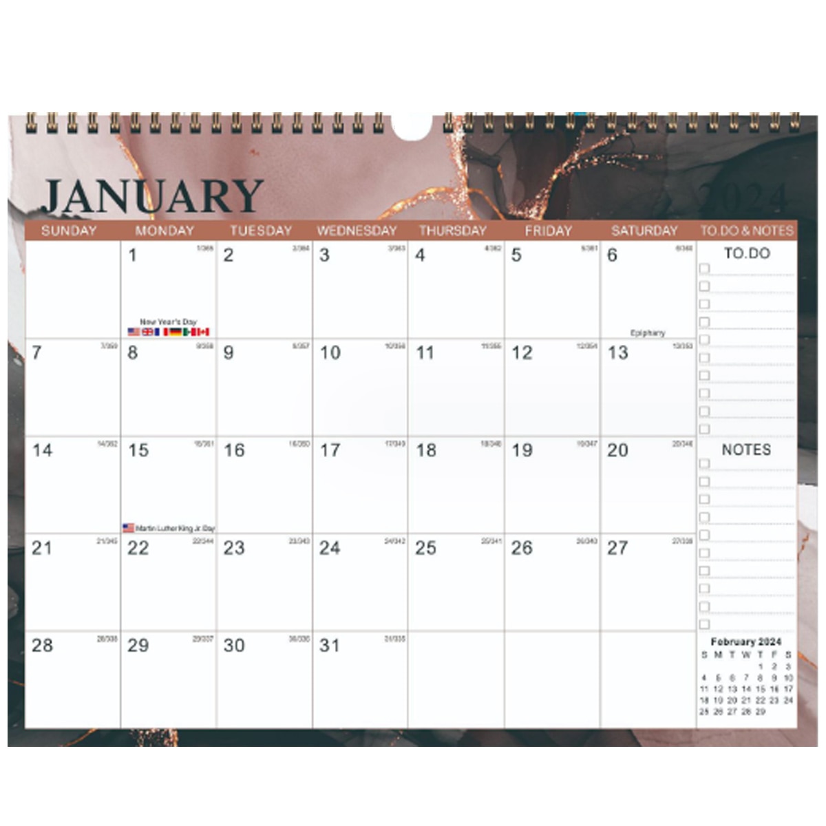 Calendar 2024-2025, Hartie, 18 luni, 38 x 30.5 cm, Multicolor - eMAG.ro