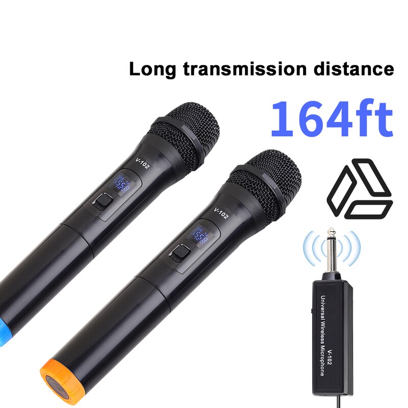 Microfon fara fir Microfon wireless BOMGE V102, Receiver wireless ...