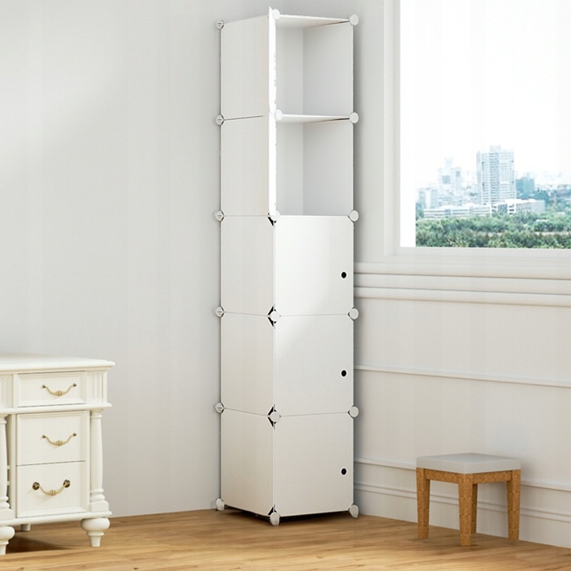 Dulap modular cu 5 rafturi, 185x39x37 cm, alb, Rebiko - eMAG.ro