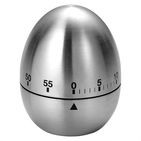 Timer de bucatarie mecanic, inox, alarma sonora, 6x7.5cm, argintiu ...