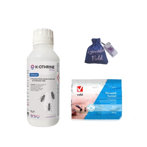 Set Insecticide anti muste, tantari, gandaci, plosnite K-othrine 7.5 Flow 1 L si granule furnici ...
