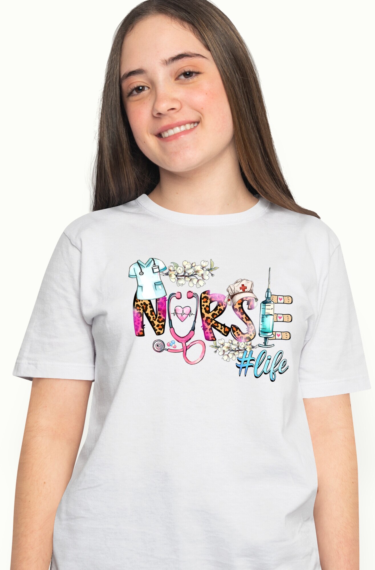 Tricou Femei cu mesajul "Nurse #life", profesie, ilustratie, munca ...