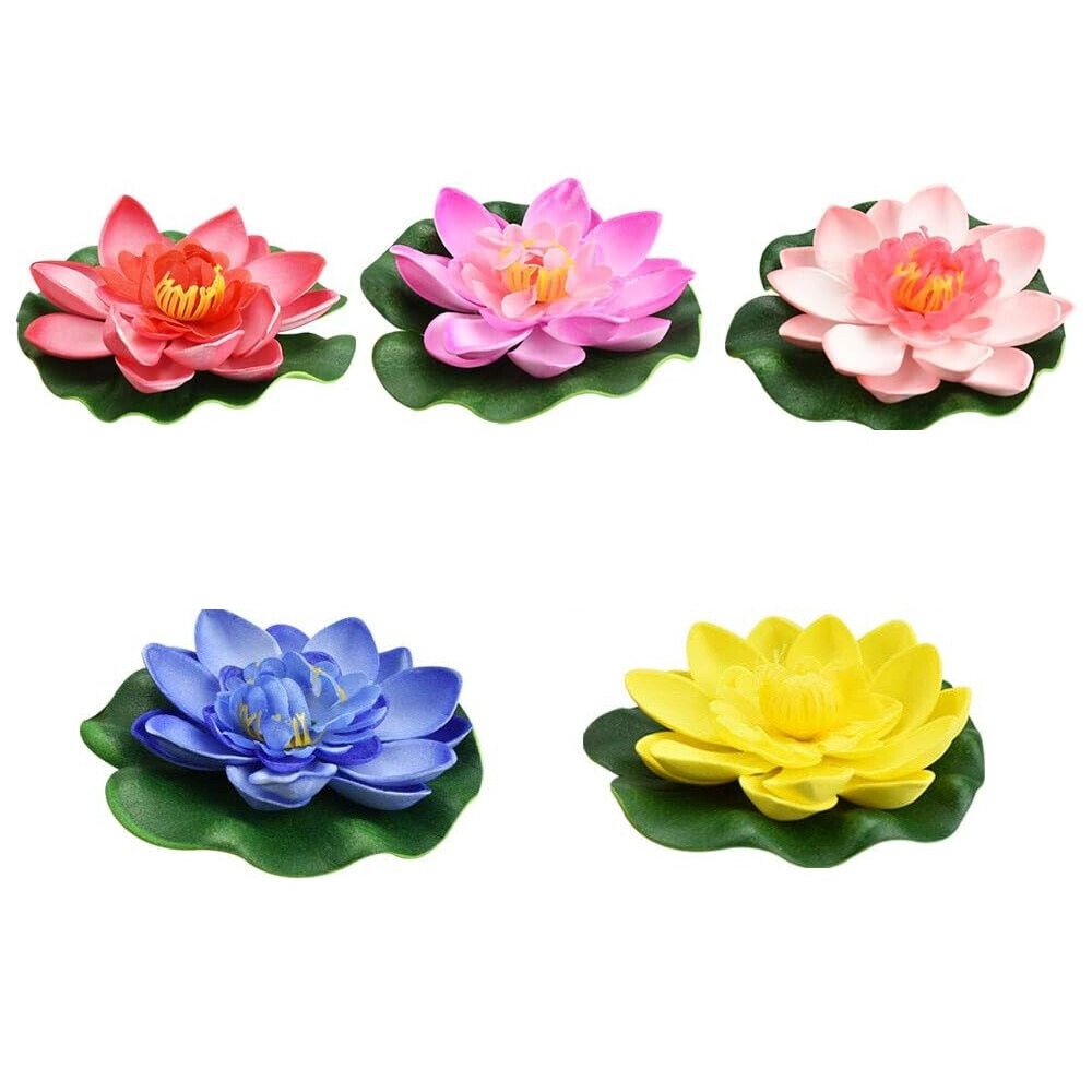 Set 5 nuferi artificiali plutitori BGHYHYHI, EVA, multicolor, 10x9.5cm ...