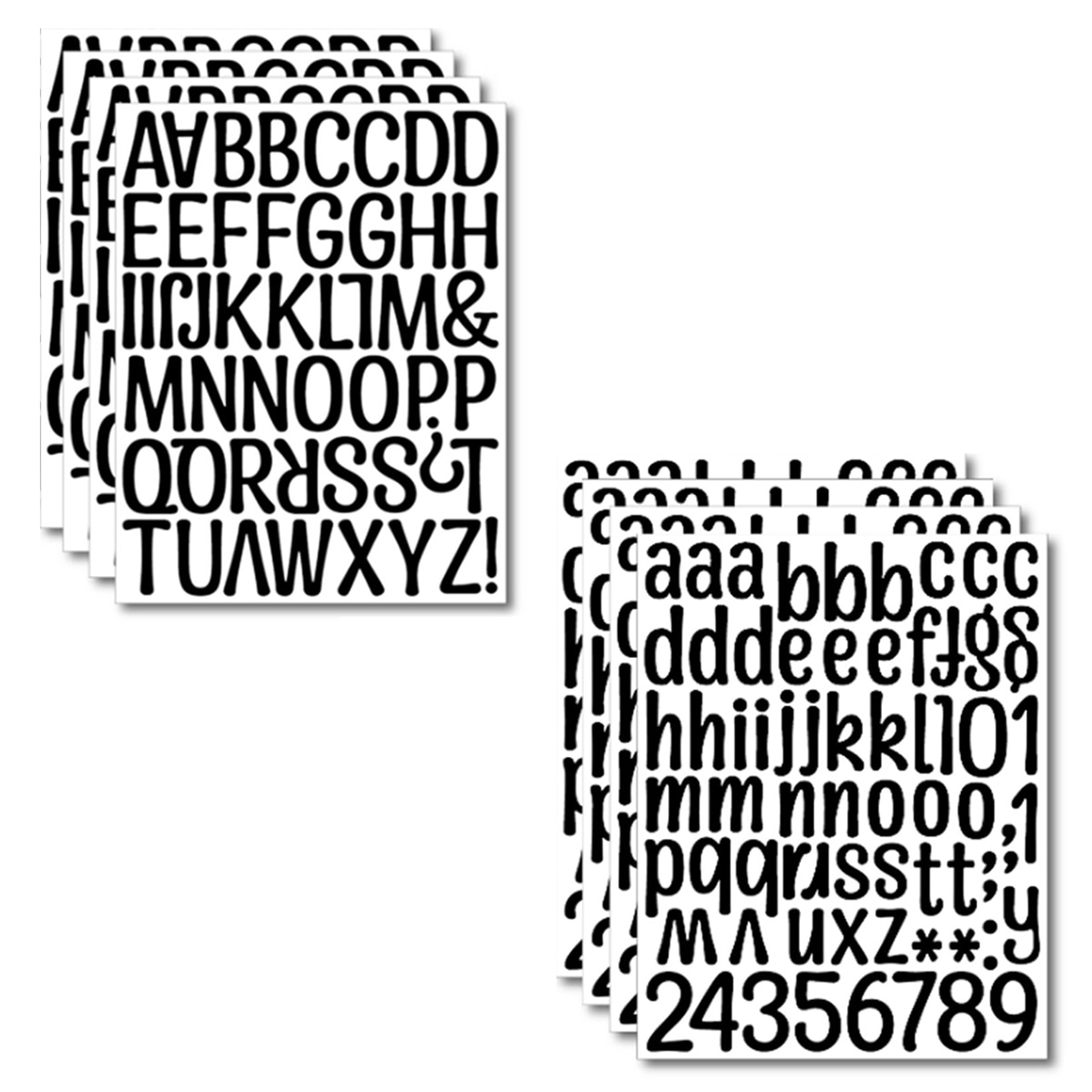 Set 8 Foi Stickere Litere Autoadezive, Litere Mari si Mici, Vinyl ...