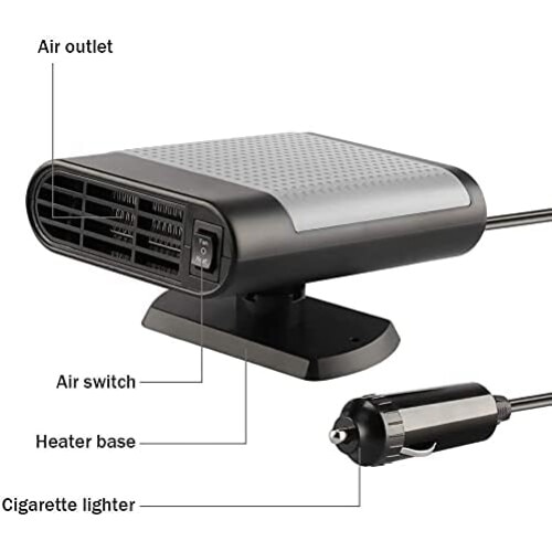 Incalzitor auto portabil, dezaburitor, rotatie 360 grade, 12V 150W ...