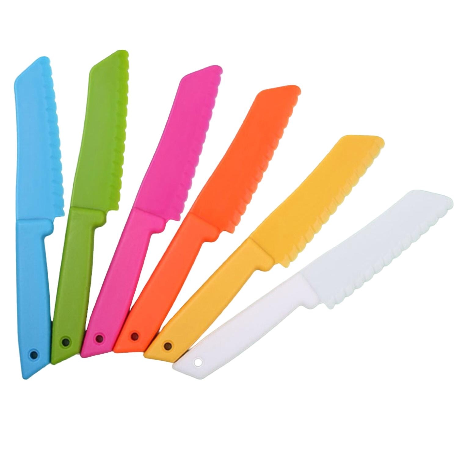 Set 12 cutite pentru copii, BGHYHYHI, Plastic, Lama 10 cm, Multicolor ...