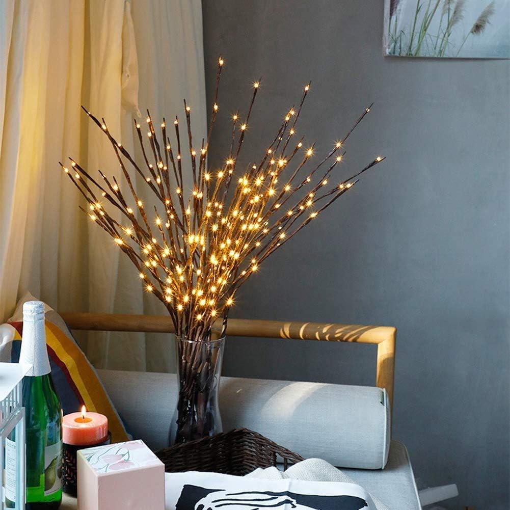Ramuri Iluminate cu Baterii, Decor Festiv, Alb Cald, Ajustabile - eMAG.ro
