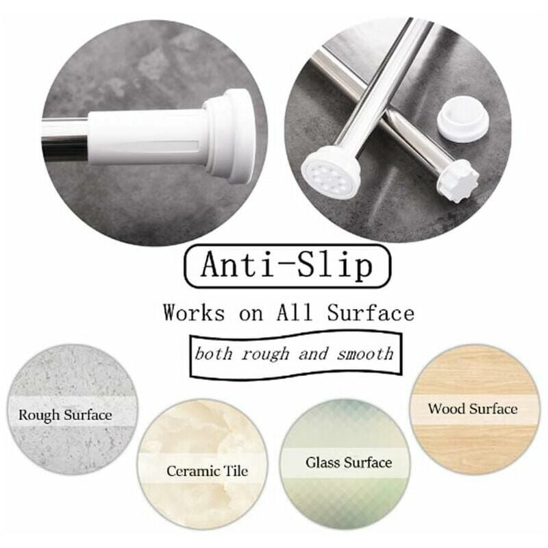 Tija de perdea extensibila fara gaurire, 30x240cm, alb - eMAG.ro