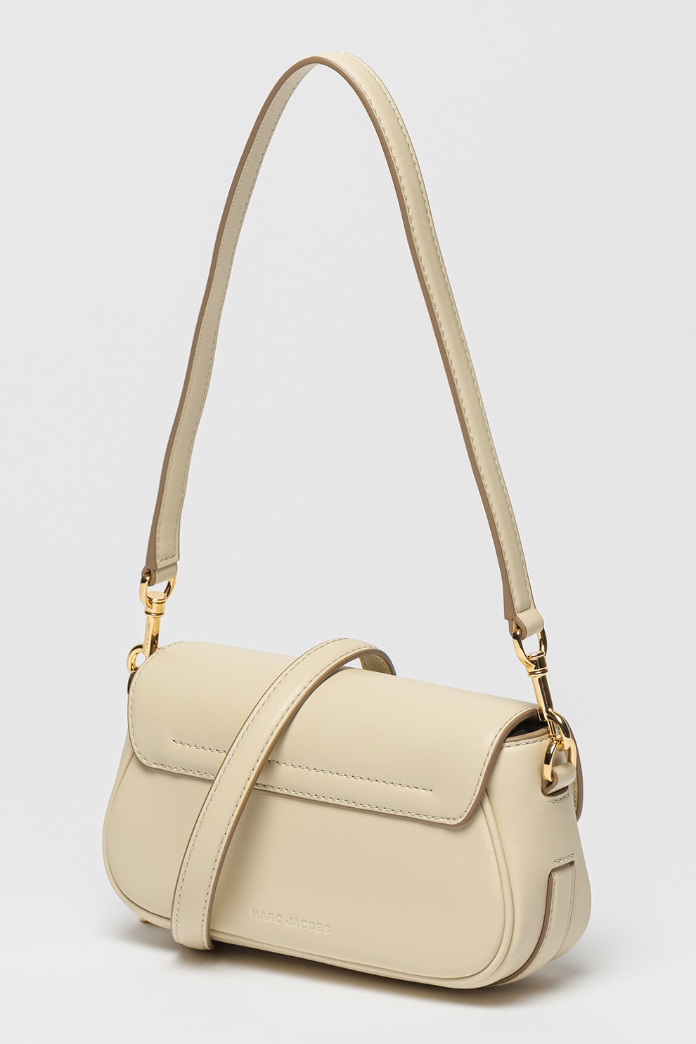 Marc Jacobs, Geanta crossbody de piele The Clover, Alb murdar - eMAG.ro