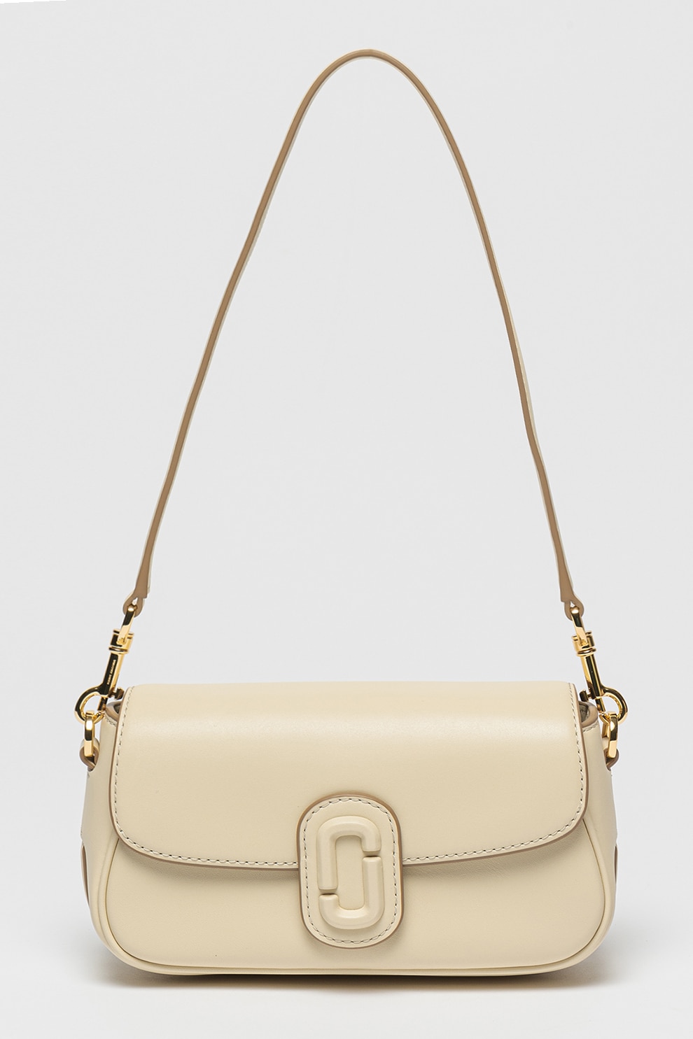 Marc Jacobs, Geanta crossbody de piele The Clover, Alb murdar - eMAG.ro