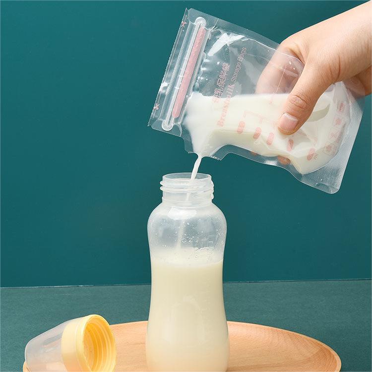 Set de 30 pungi stocare lapte matern, Gradate, 250ml, Transparent, cu ...