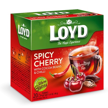 3 x Ceai Infuzie de Cirese cu Boabe de Cacao si Chilli Piramide LOYD ...