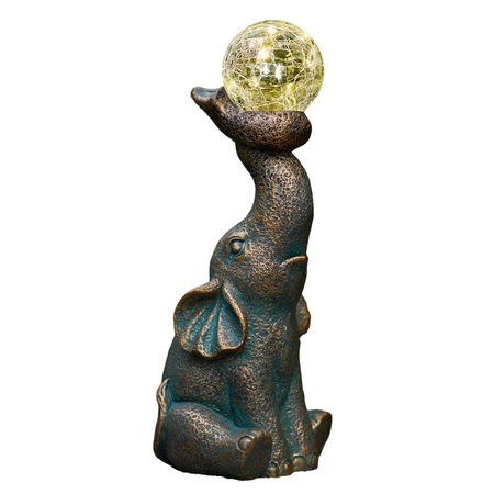 Statuete solare pentru gradina, elefant, rezistent la apa, Bronz, 8.8x9 ...