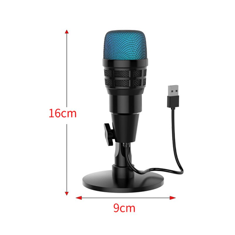 Microfon Gaming, JESWO®, Iluminare RGB, USB, Monitorizare in Timp Real ...