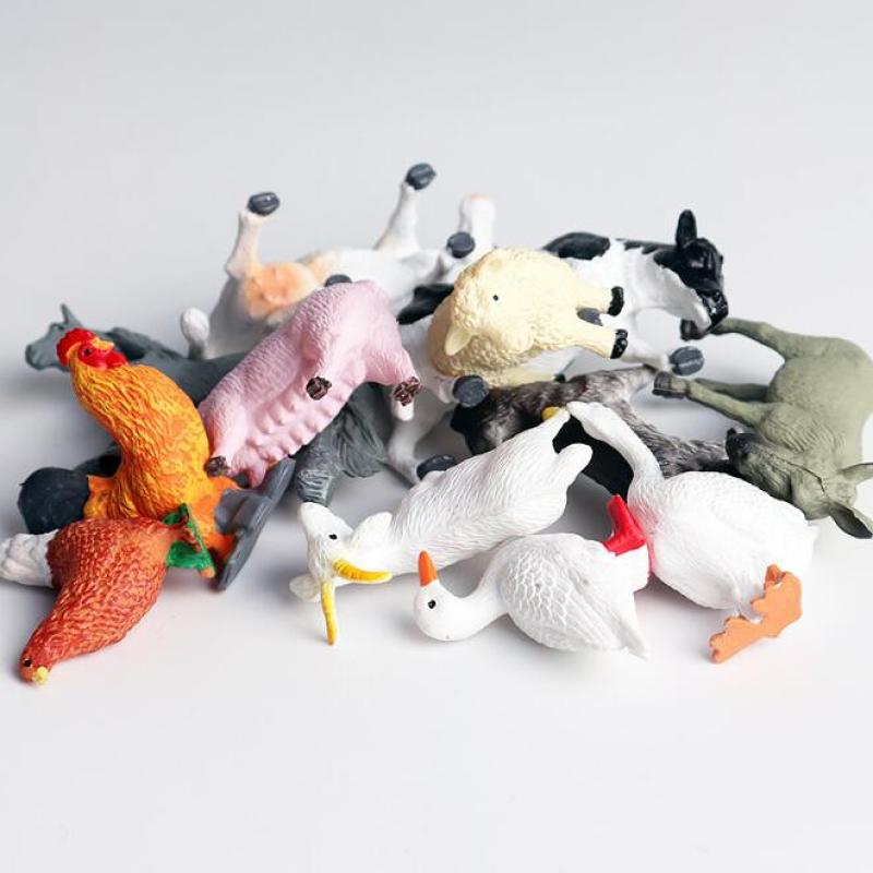 Mini figurine de animale, aspect realist, 12 piese, pentru copii - eMAG.ro