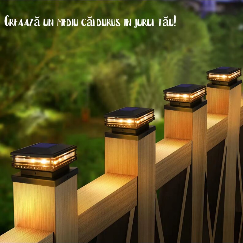 Set 2 x Lampa solara de gradina, lumina calda si rece, rezistenta la ...