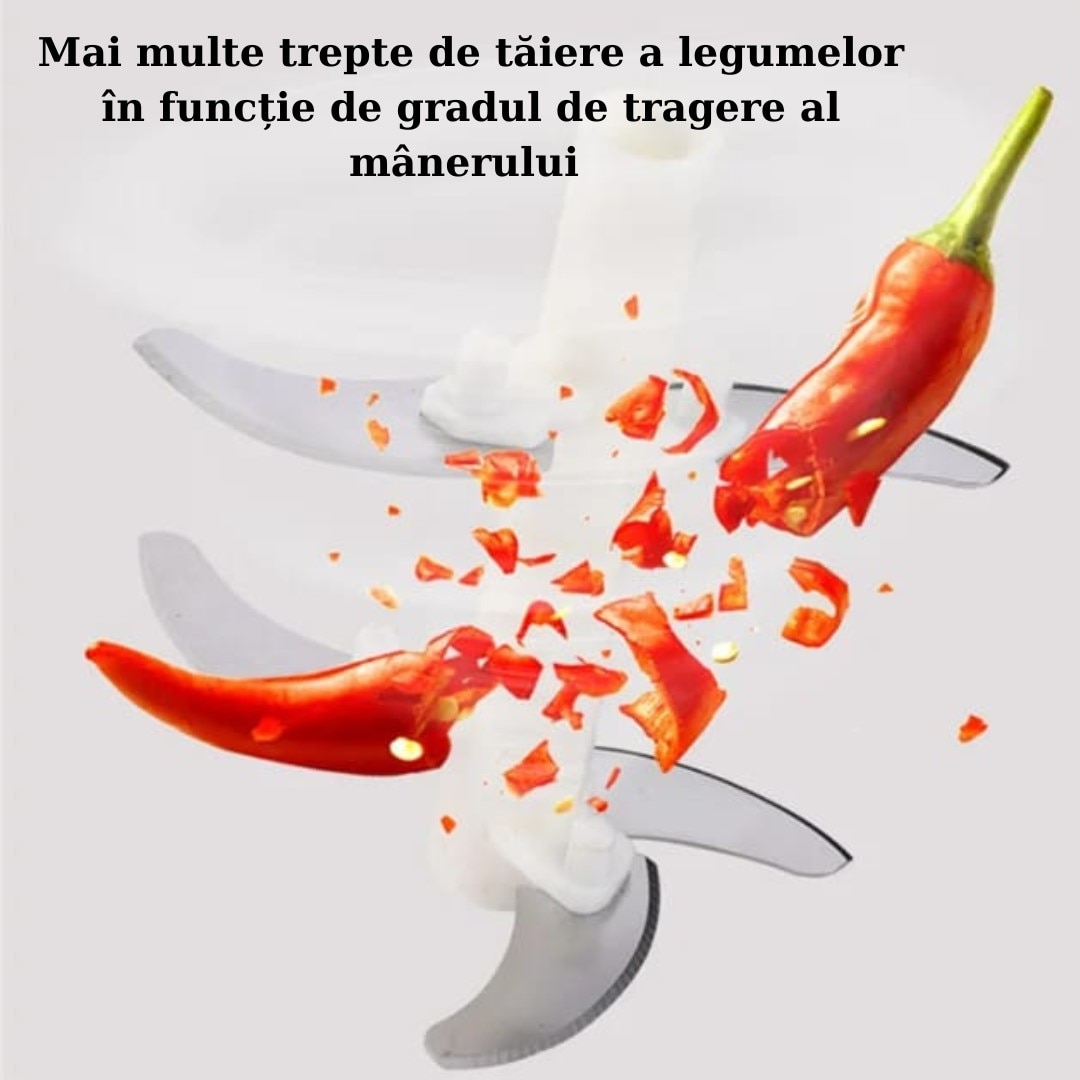 Tocator Manual pentru Legume si Fructe, capacitate 900 ml, 5 Lame din ...