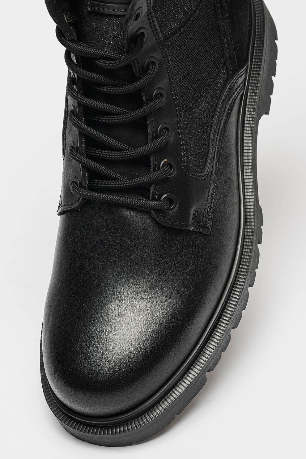 G-STAR, Боти Tyler от кожа и деним, Черен, 44 - eMAG.bg