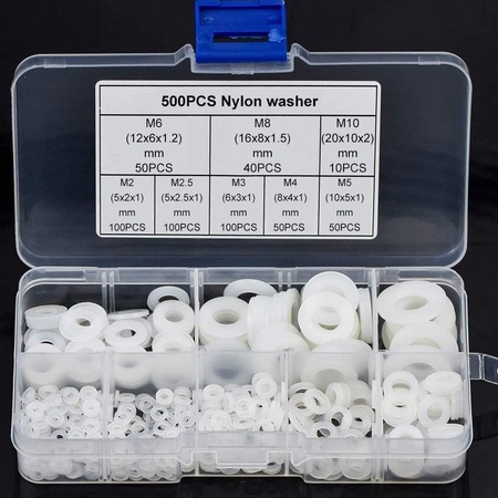 Set de 500 saibe din nylon, dimensiuni M2 M2.5 M3 M4 M5 M6 M8 M10 ...